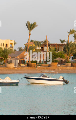 Canal, boats and houses at El Gouna town. Egypt, North Africa Stock ...