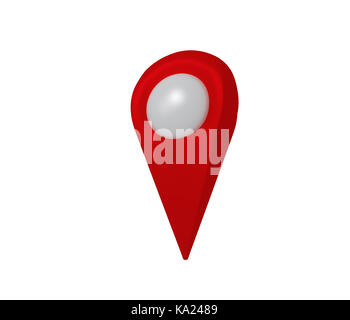 Realistic pointer of map. Red map marker icon. 3D rendering Stock Photo ...