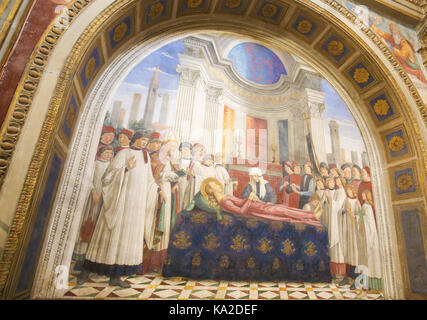 Fresco (1477) of The Funeral of Saint Fina by Domenico Ghirlandaio in ...