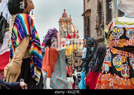 Giant puppets called mojigangas in San Miguel de Allende, Mexico Stock ...