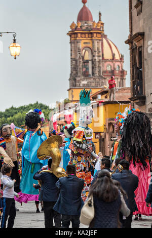Giant puppets called mojigangas in San Miguel de Allende, Mexico Stock ...