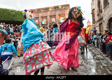 Giant puppets called mojigangas in San Miguel de Allende, Mexico Stock ...