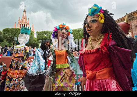 Giant puppets called mojigangas in San Miguel de Allende, Mexico Stock ...