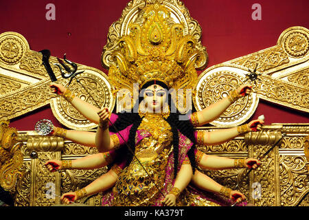 KOLKATA, INDIA - SEPTEMBER 24: A temporary structure pandal with ...