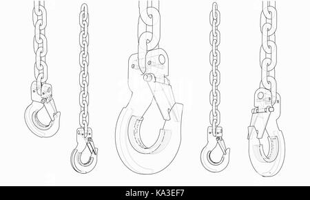 Lifting hook drawing blueprint, vector Stock Vector Image & Art - Alamy