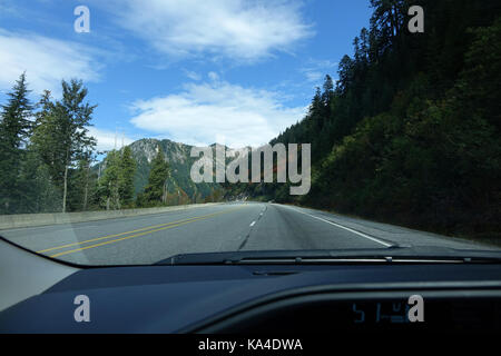 Fall colors are beginning to show on the Stevens Pass Highway Stock ...