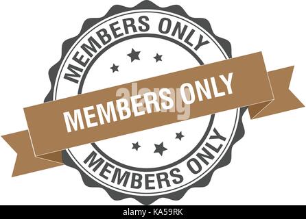 members only stamp. members only round sign. label on transparent ...