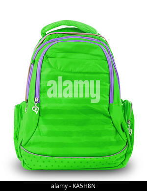 Green Backpack Isolated Stock Photo - Alamy