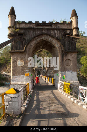 The old suspension bridge Victoria, Mandi. Himachal Pradesh, India ...