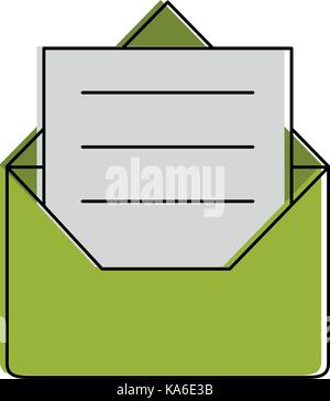 message envelope with letter coming out icon image Stock Vector Image ...
