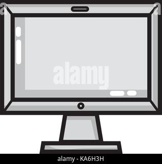 grayscale computer digital screen equipment technology Stock Vector ...