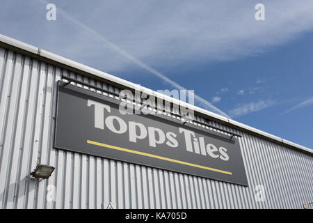 Topps Tiles signage Stock Photo - Alamy