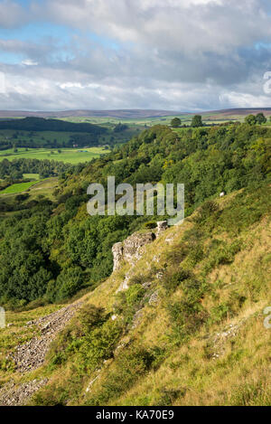 View from Whitcliff Scar near Richmond, Swaledale, North Yorkshire ...