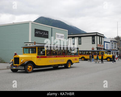 Skagway Alaska Street Car Tour Bus, Skagway, Southeast Alaska, USA ...