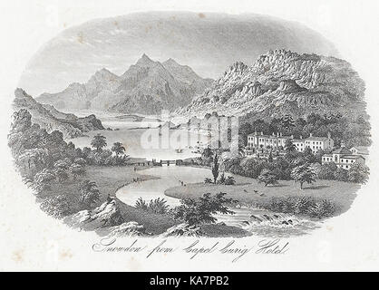 Snowdon from Capel Curig Hotel Stock Photo - Alamy