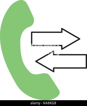 phone service help with arrows outgoing incoming call Stock Vector ...