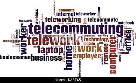 Telework word cloud concept. Vector illustration Stock Vector Image ...