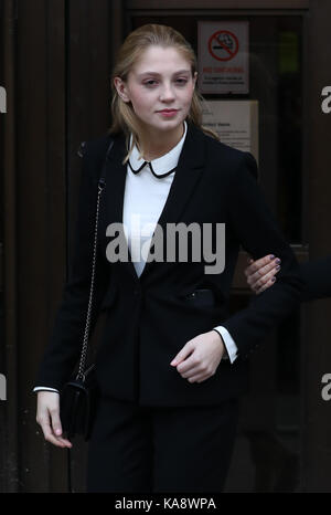 Oxford University student Lavinia Woodward (left) leaving Oxford Crown ...
