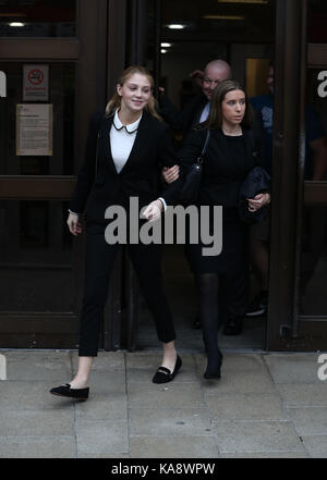 Oxford University student Lavinia Woodward (left) leaving Oxford Crown ...