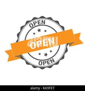 Red Open Sign Sticker Isolated on White Background Stock Photo ...