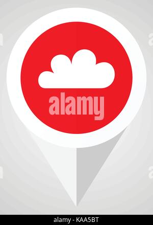 Rain Cloud flat pin map icon. Map pointer. Map markers. Meteorology ...