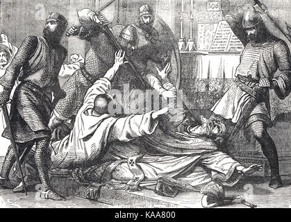 Illustration Of The Murder Of Archbishop Thomas Becket In Canterbury ...