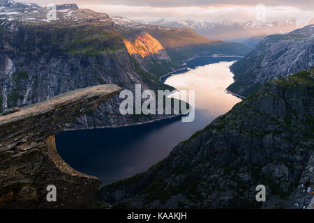 Breathtaking view of Trolltunga rock Stock Photo - Alamy