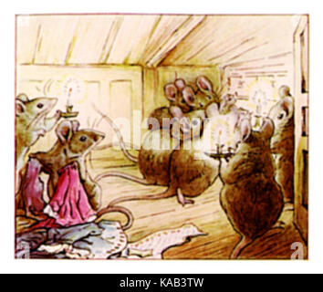 This illustration from 'The Tailor of Gloucester' depicts a scene from ...