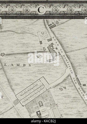 Rocque Map of London 1746 008 Stock Photo - Alamy