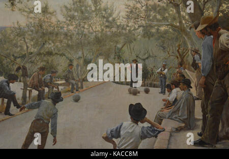 Ruggero Focardi - 1882 - Il Gioco delle Bocce (2a Stock Photo - Alamy