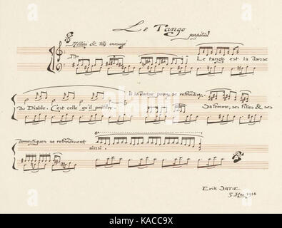 The 'Satie sports tango' is a composition by the French composer Erik ...