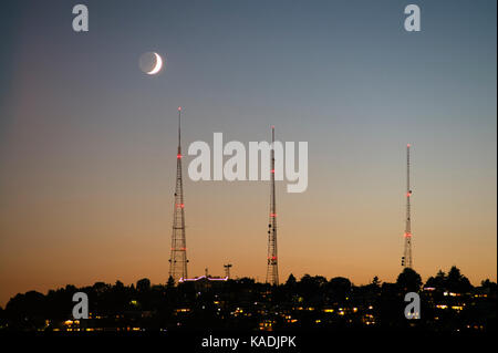 Queen Anne Hill TV Towers, Seattle, WA. the 3 tv/radio broadcasting ...