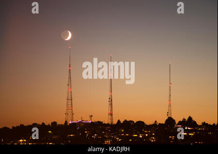 Queen Anne Hill TV Towers, Seattle, WA. the 3 tv/radio broadcasting ...