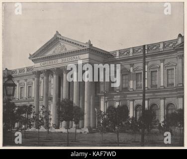 Antique photograph of the National Congress, Santiago, Chile, 19th ...