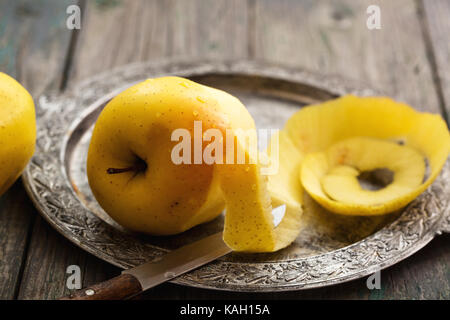 Purified skin from a large apple Stock Photo - Alamy
