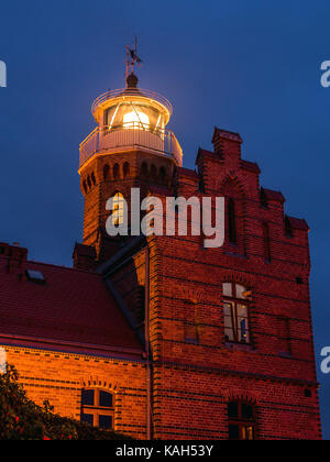 Historical Lighthouse in Ustka, located at the Baltic Sea coast, Poland ...