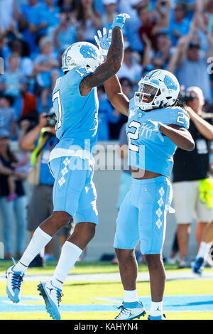 The North Carolina Tar Heels celebrate their win over Louisville in the ...