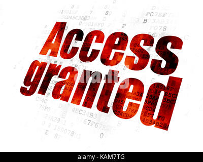 Security concept: Access Granted on Digital Data Paper background Stock ...