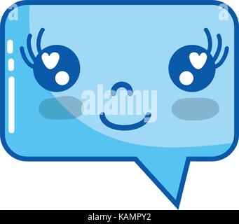 kawaii cute happy chat bubble Stock Vector Image & Art - Alamy