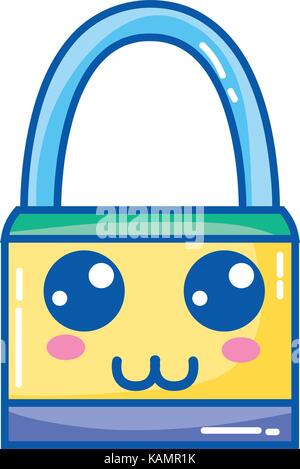 kawaii cute happy padlock security Stock Vector Image & Art - Alamy