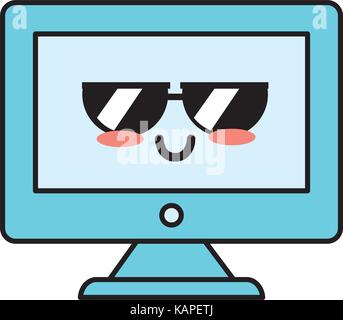 kawaii cute funny computer technology Stock Vector Image & Art - Alamy