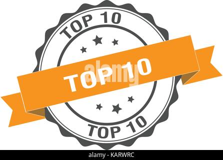 top 10 stamp. top 10 round grunge sign. label Stock Vector Image & Art ...