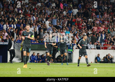Alvaro Morata of Chelsea celebrates scoring the opening goal with team ...
