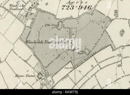 Trafford Hall map 1871 Stock Photo - Alamy