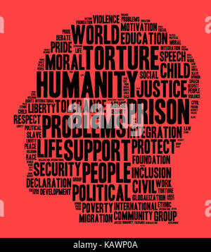 Humanity word cloud concept over white background Stock Photo - Alamy