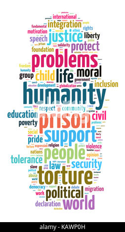 Humanity word cloud concept over white background Stock Photo - Alamy