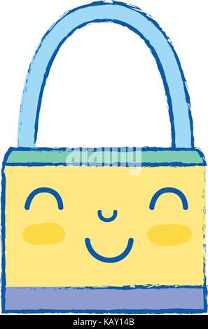 kawaii cute happy padlock security Stock Vector Image & Art - Alamy
