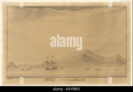 Wallis island picture by Samuel Wallis, ca 1767 Stock Photo - Alamy