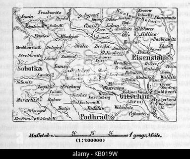 Umgebungskarte der Schlacht bei Gitschin Stock Photo - Alamy