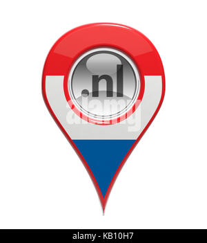 3D pinpoint with flag of Netherlands isolated on white Stock Photo - Alamy